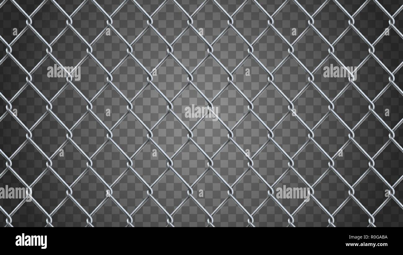 Seamless realistic chain link fence background. Vector mesh is Stock ...
