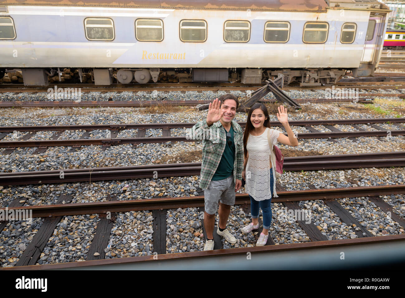 Greeting happy train hi-res stock photography and images - Alamy
