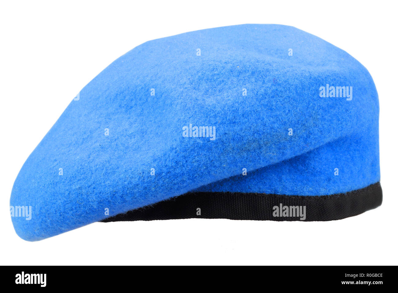 Army uniform blue beret isolated on white background Stock Photo - Alamy