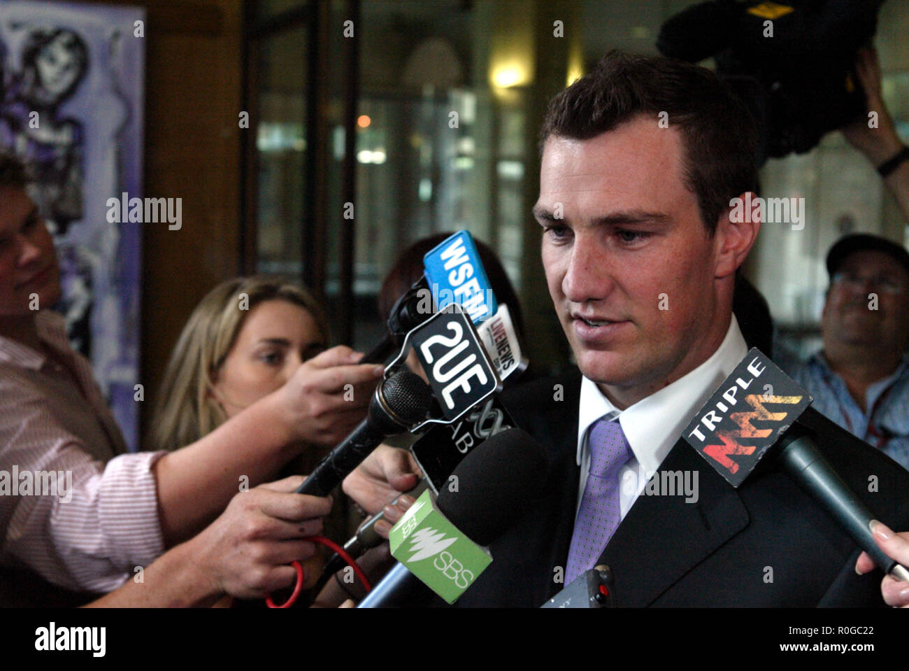 Simon Cowley leaves Downing Centre Court after the court case in which ...
