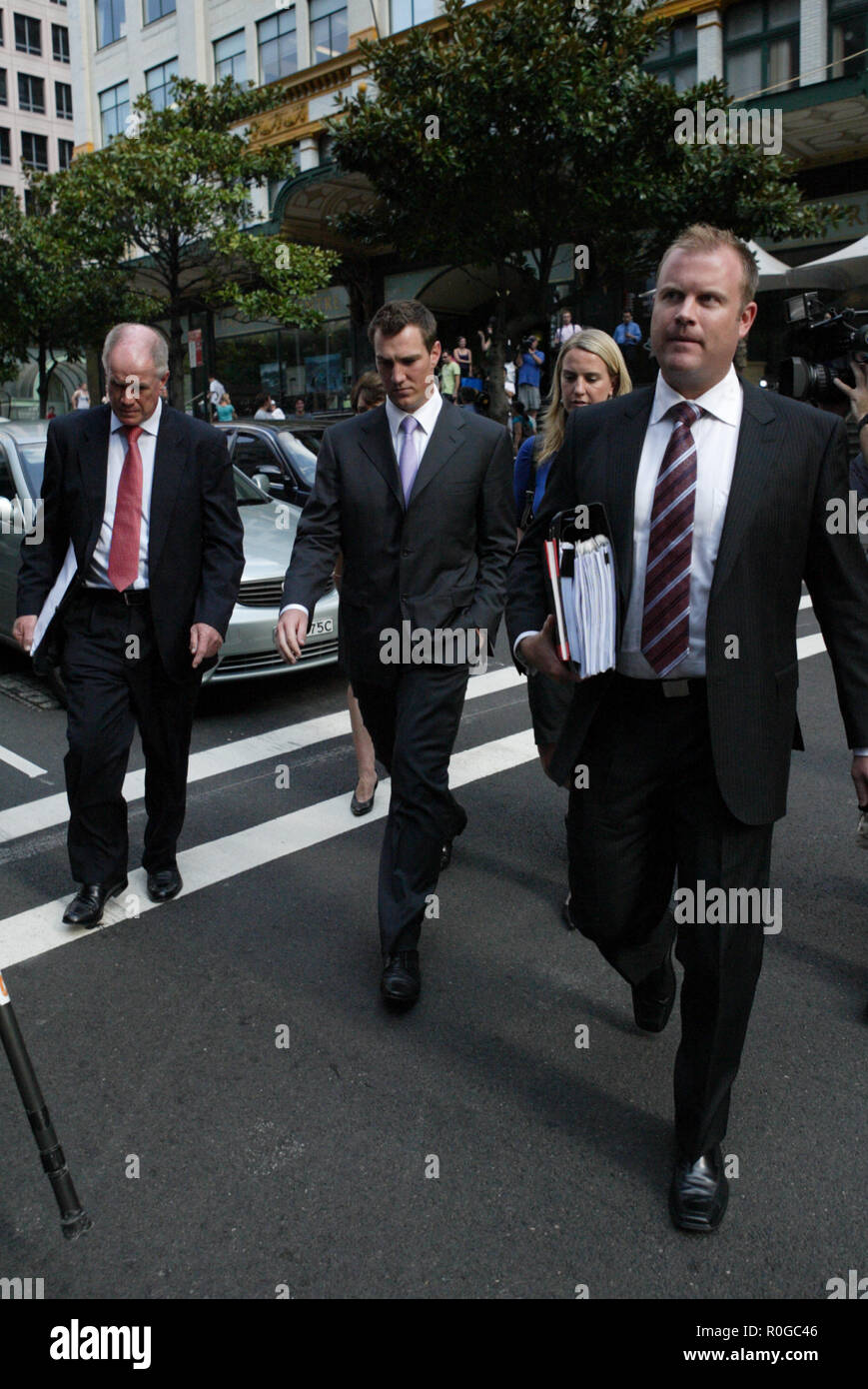 Simon Cowley leaves Downing Centre Court after the court case in which ...