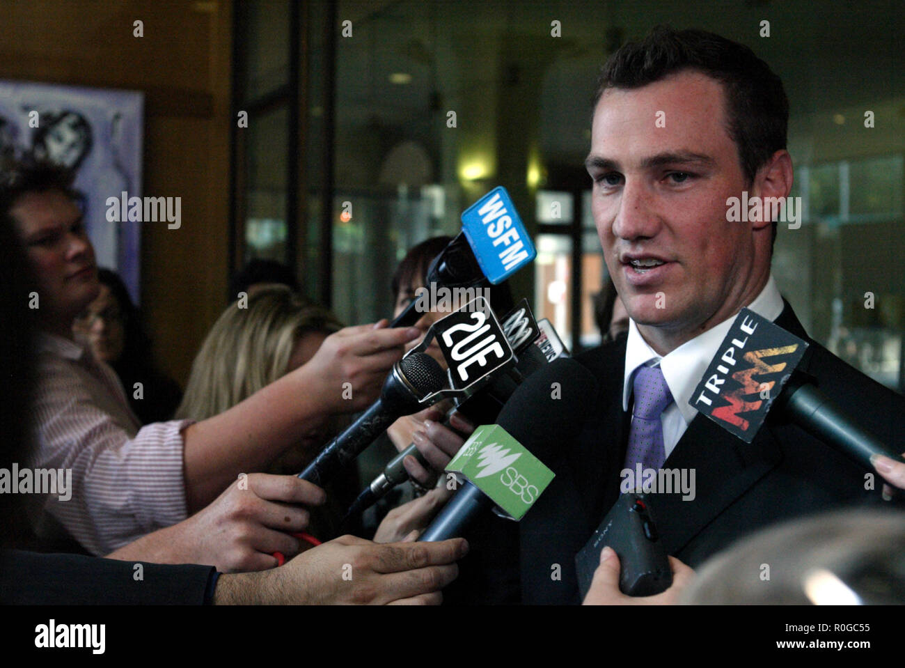 Simon Cowley leaves Downing Centre Court after the court case in which ...