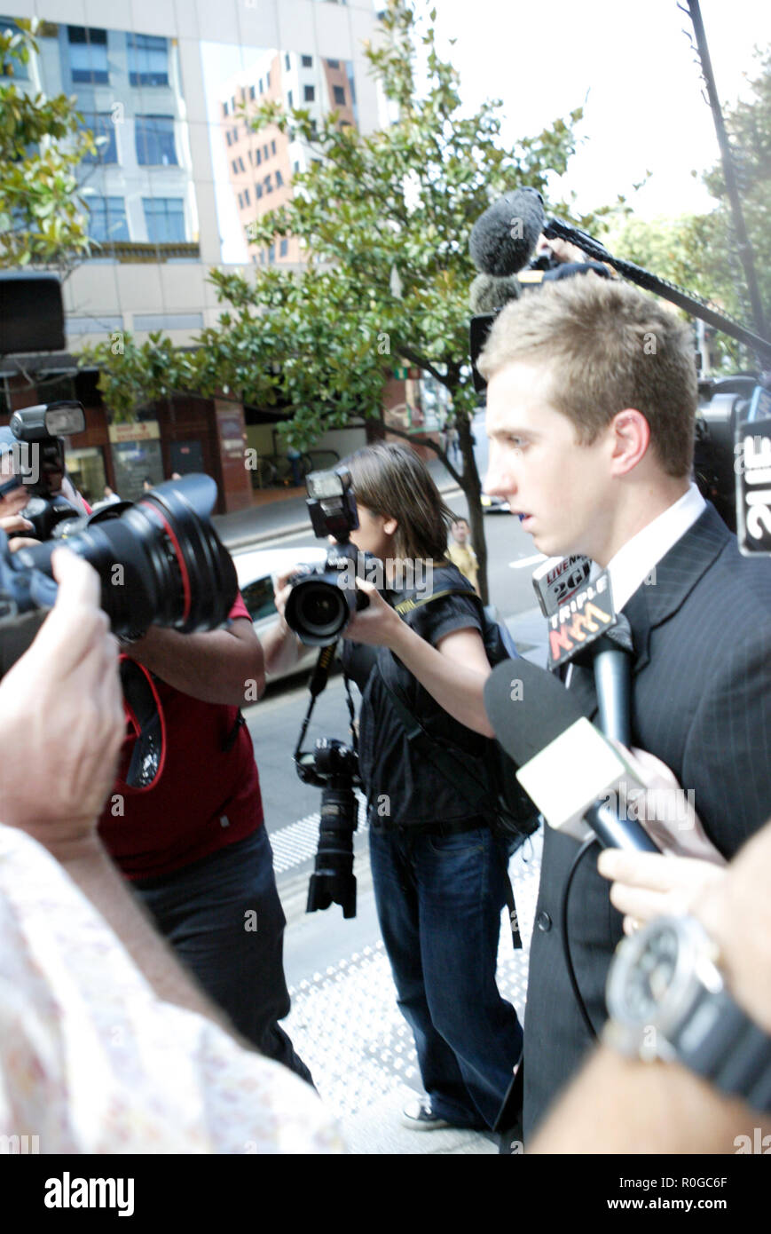 Australian swimmer Nick D'Arcy leaves Downing Centre Court after the ...