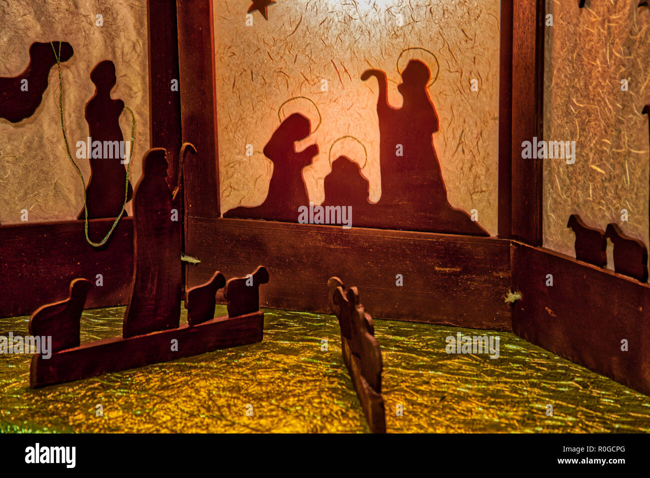 Baby Jesus, Saint Joseph and the Blessed Virgin Mary in Nativity Scene ...