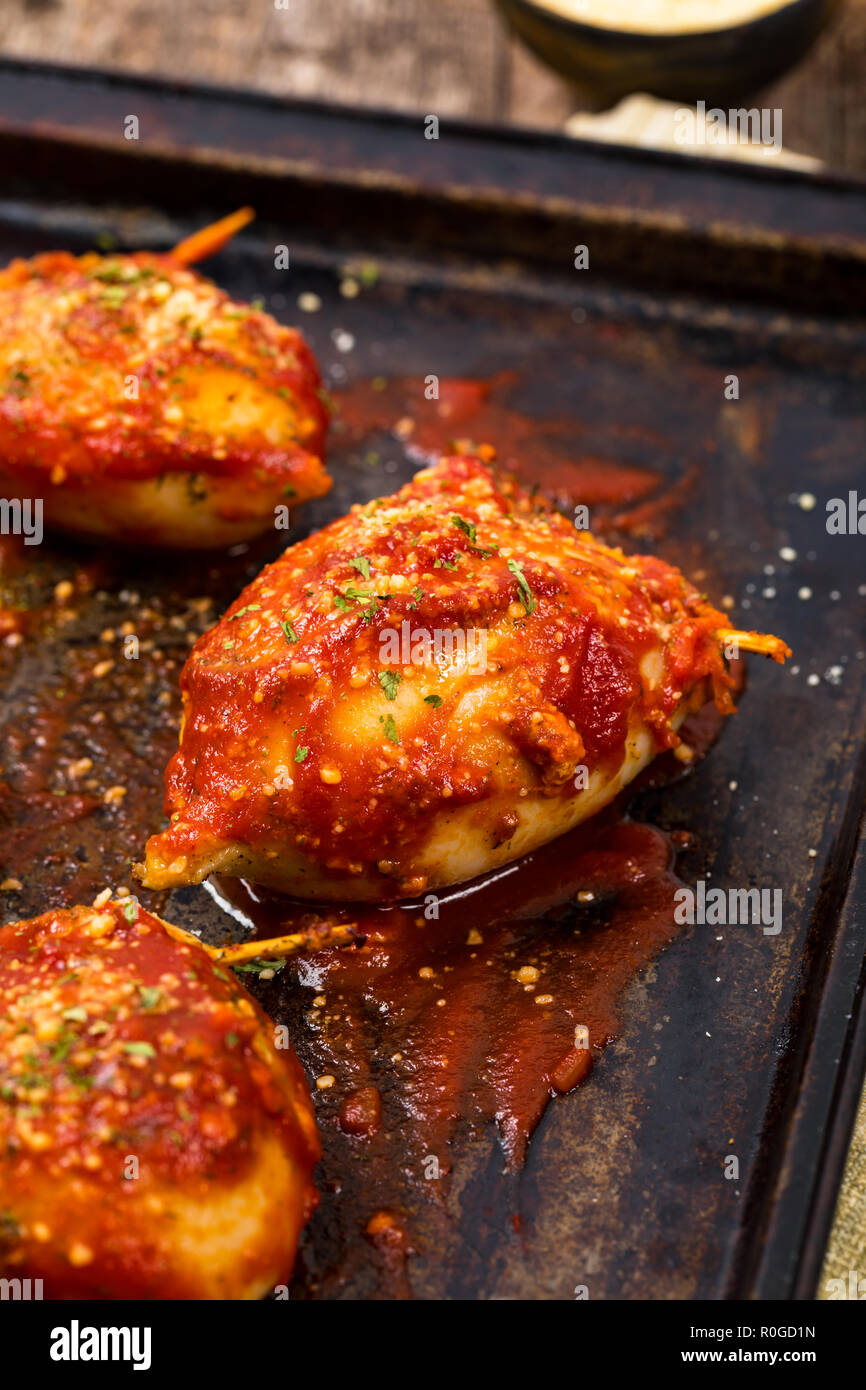 Calamari. Stuffed Squid Tubes with Tomato Sauce Stock Photo - Alamy