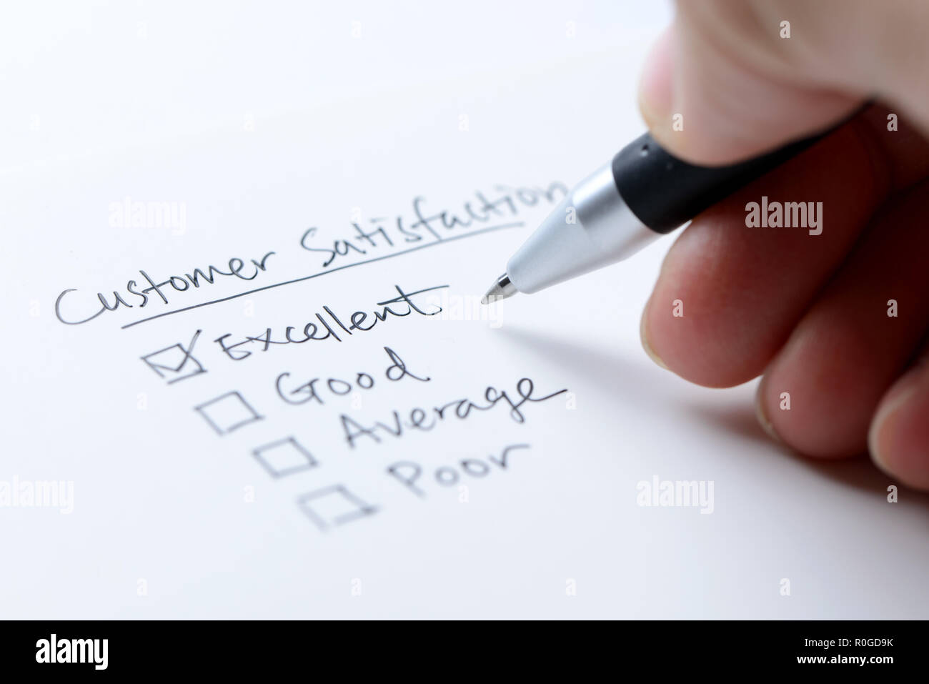 Excellent customer satisfaction feedback Stock Photo - Alamy