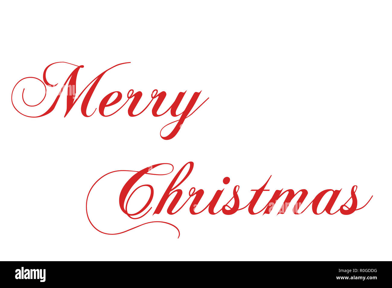 Merry Christmas red hand lettering inscription to winter holiday design ...