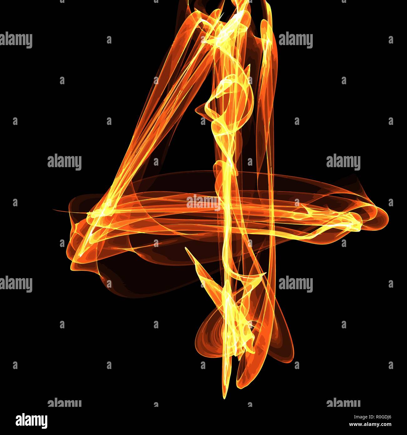 number 4 in fire illustration on black background Stock Vector Image ...