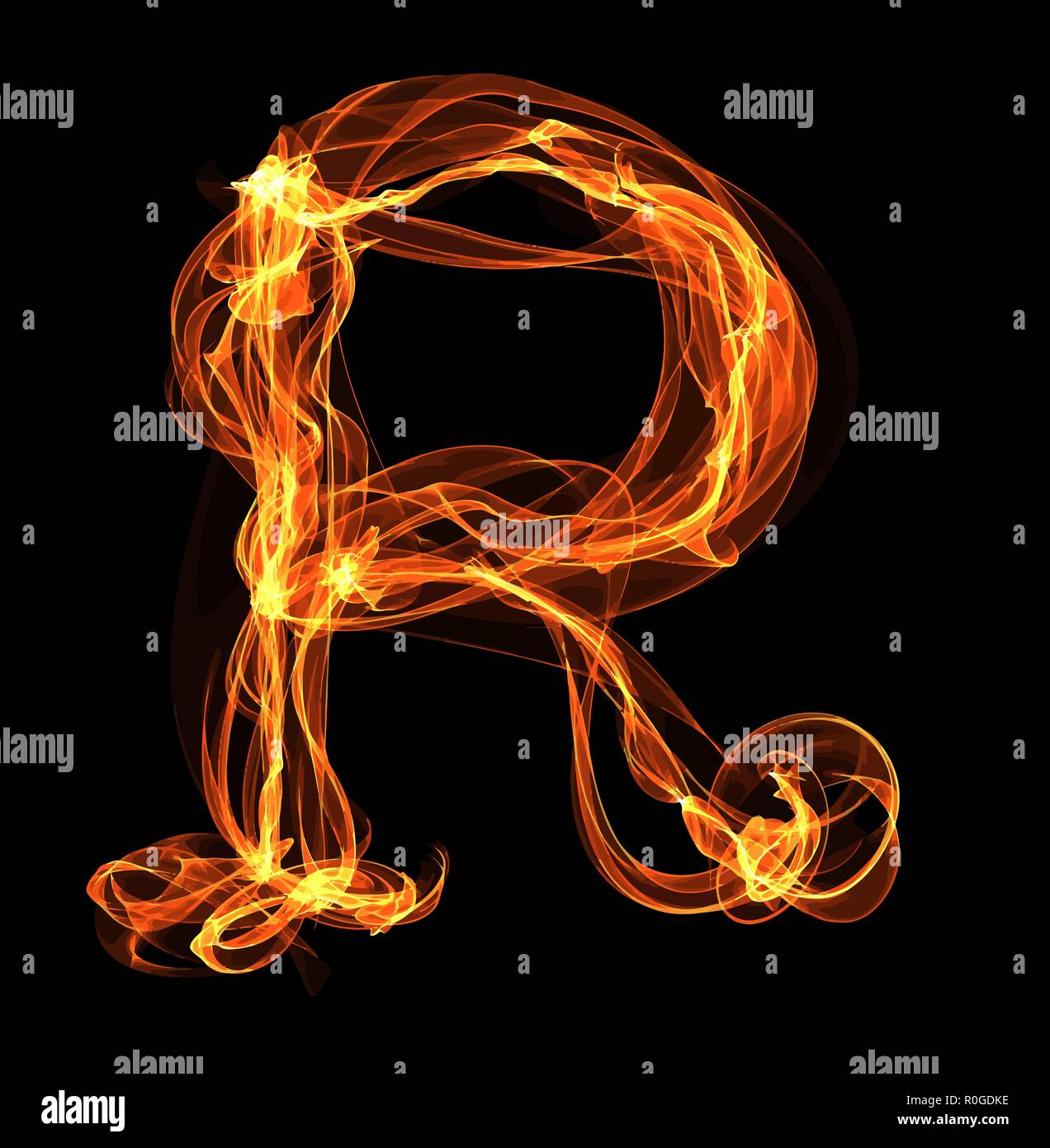 R letter in fire illustration. Flame ABC Stock Vector Image & Art - Alamy