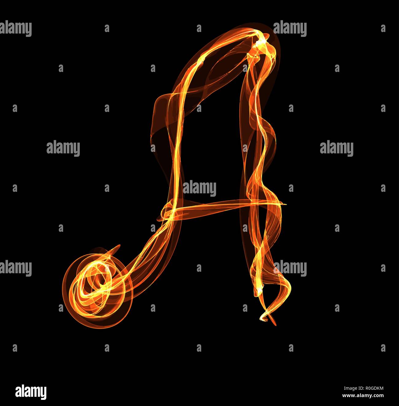 A letter in fire illustration Stock Vector Image & Art - Alamy