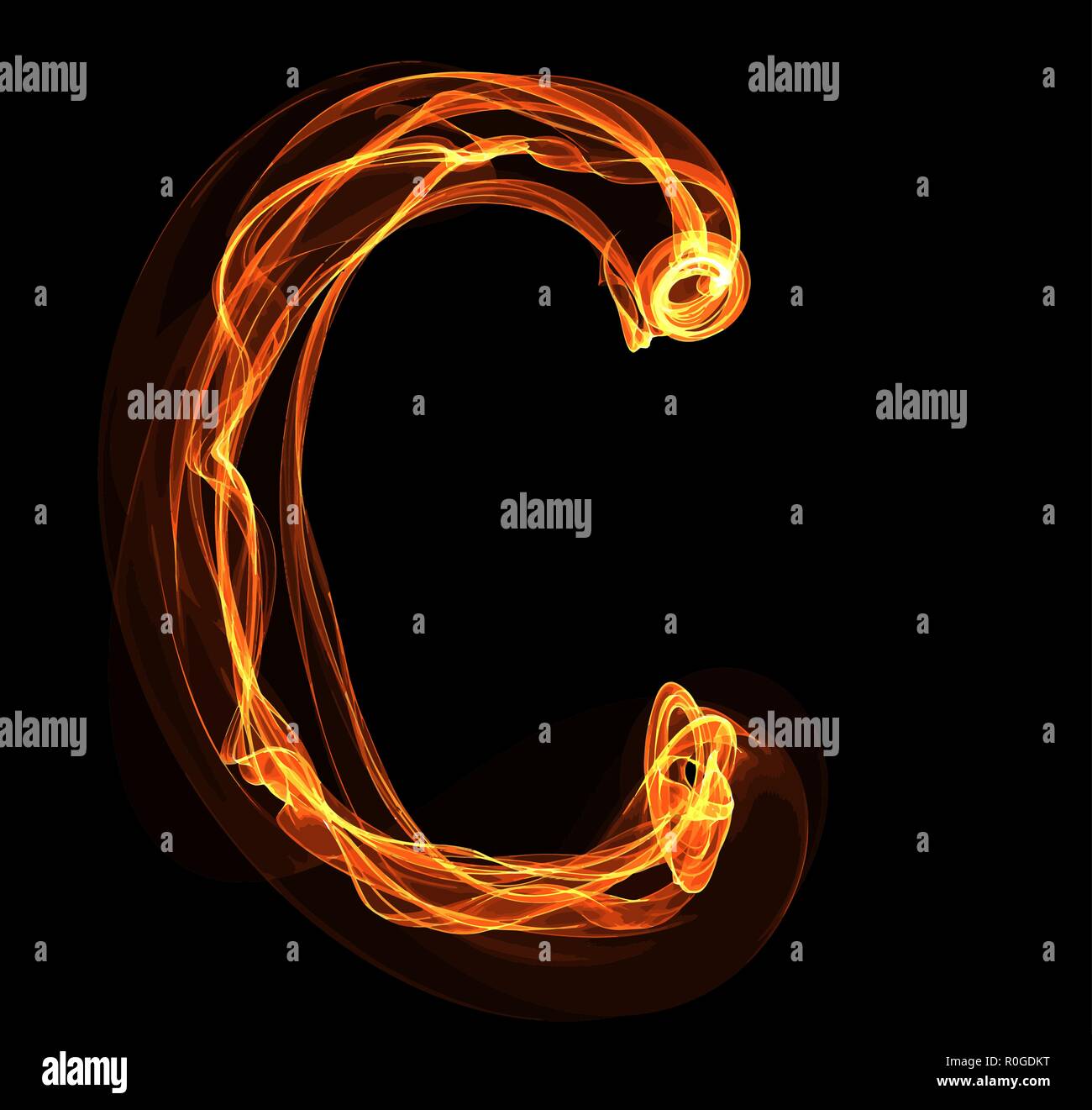 C letter in fire illustration Stock Vector Image & Art - Alamy