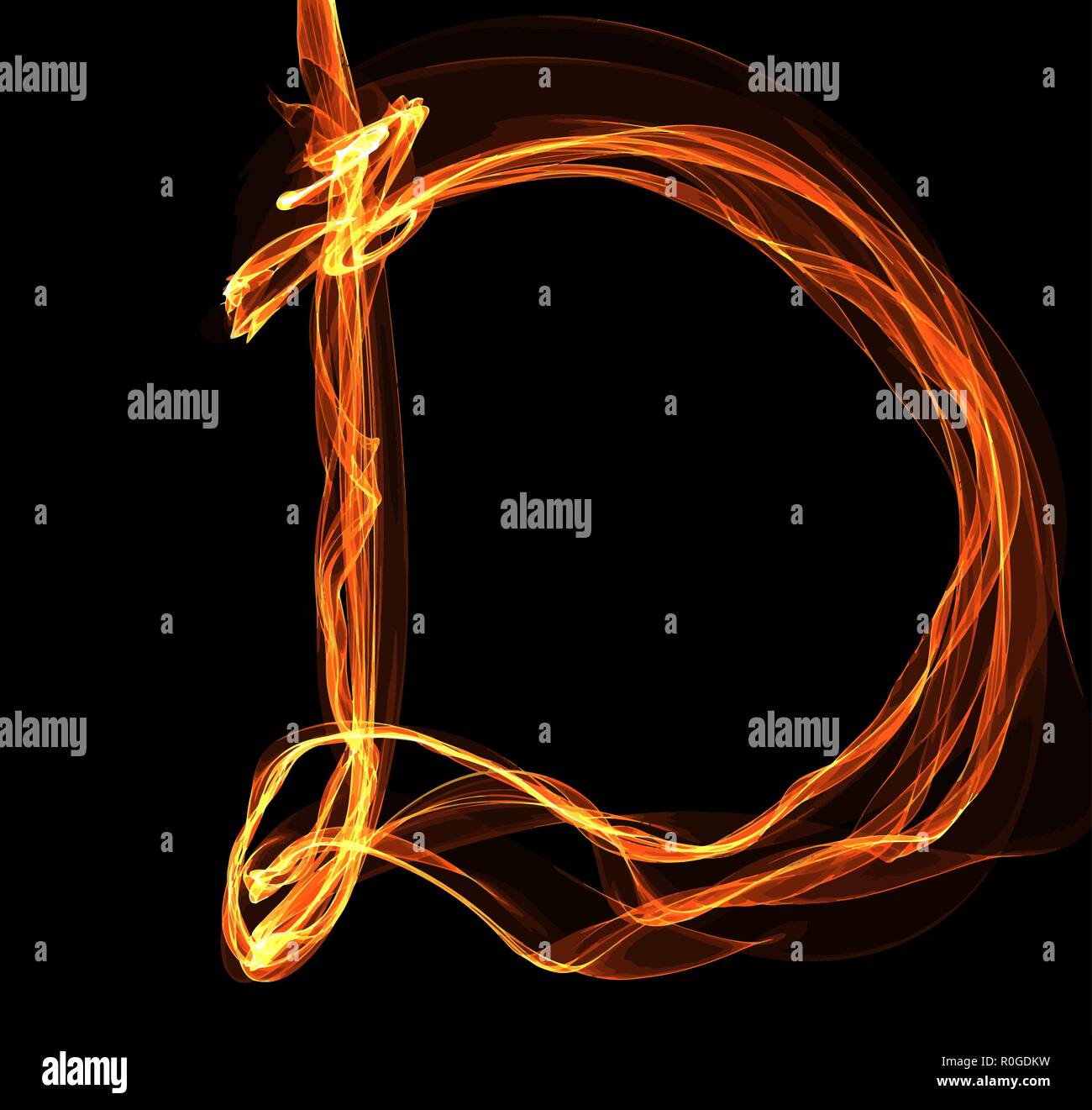 D letter in fire illustration Stock Vector Image & Art - Alamy