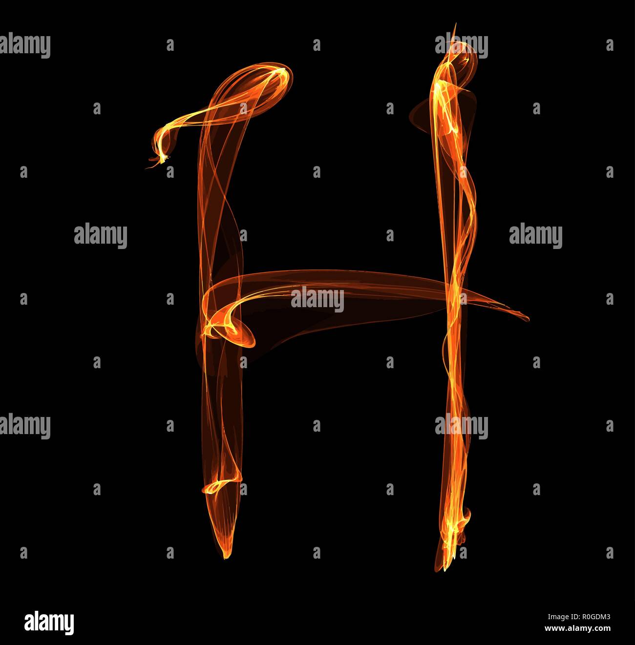 H letter in fire illustration Stock Vector Image & Art - Alamy