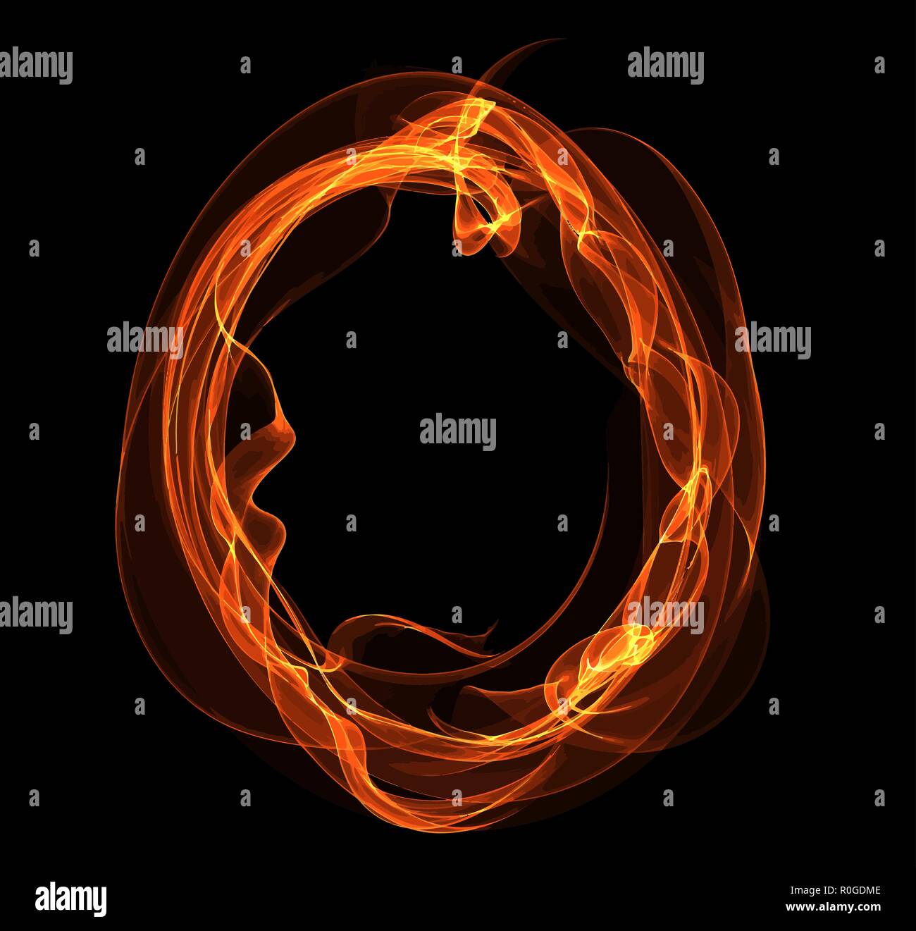 O letter in fire illustration Stock Vector Image & Art - Alamy
