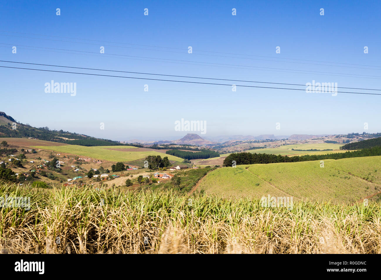Valley of a Thousand hills landscape. Green hills panorama. South ...