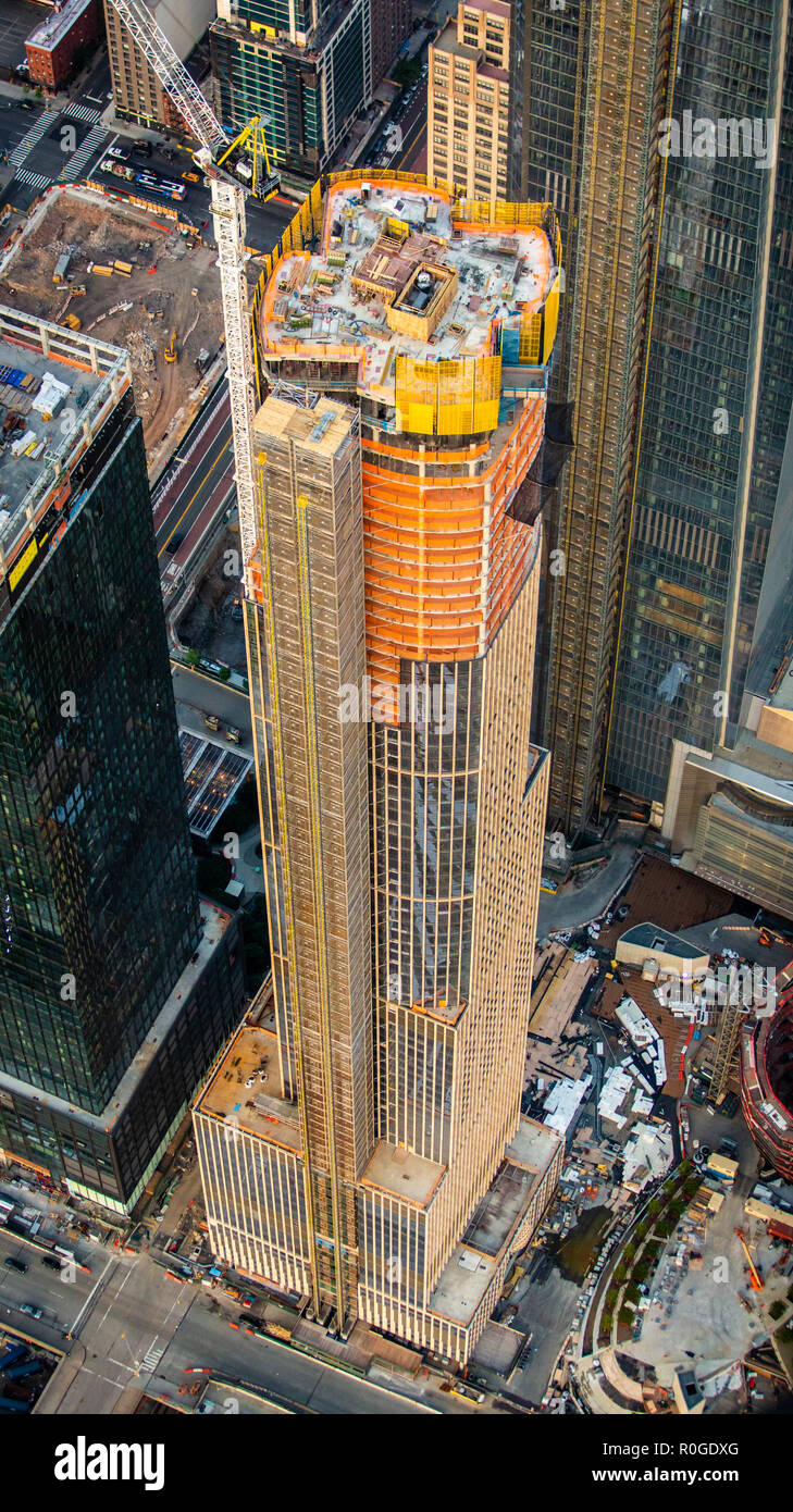 New York city buildings at sunset aerial view Stock Photo - Alamy