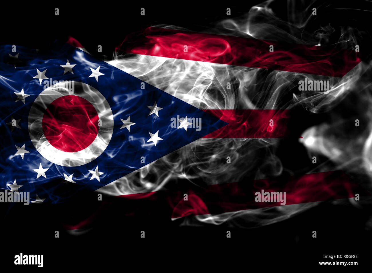Ohio state smoke flag, United States Of America Stock Photo - Alamy