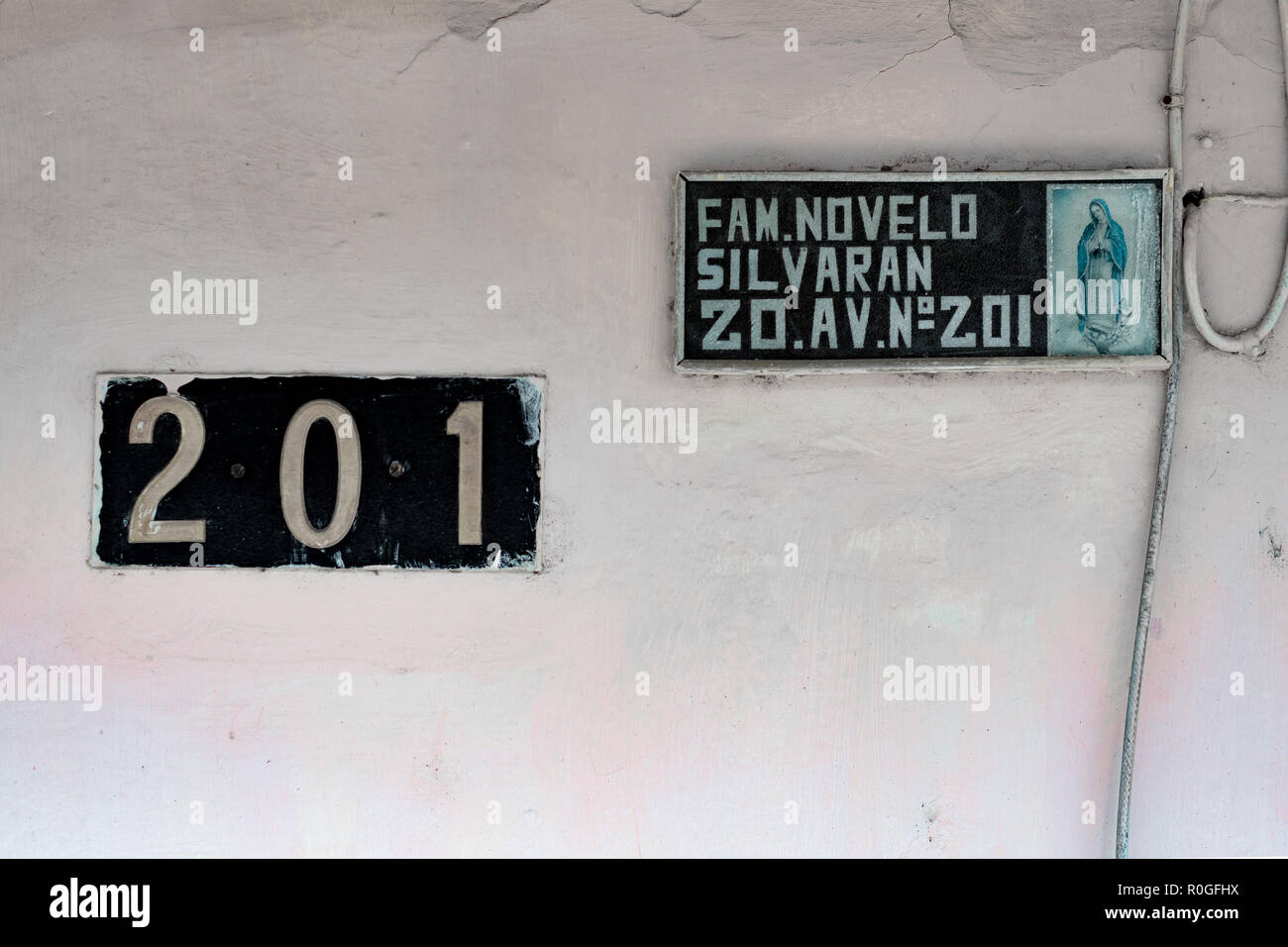 Traditional mexican house number plates Stock Photo - Alamy
