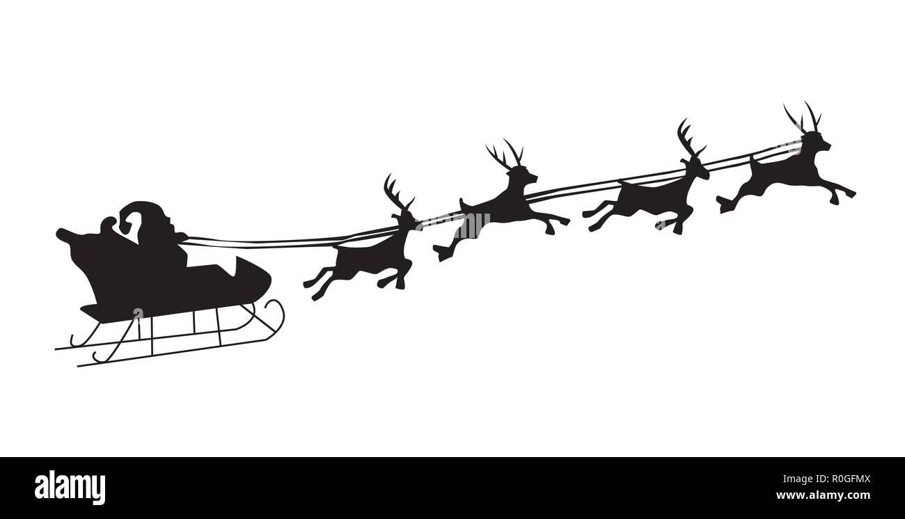 Flying Reindeer Outline