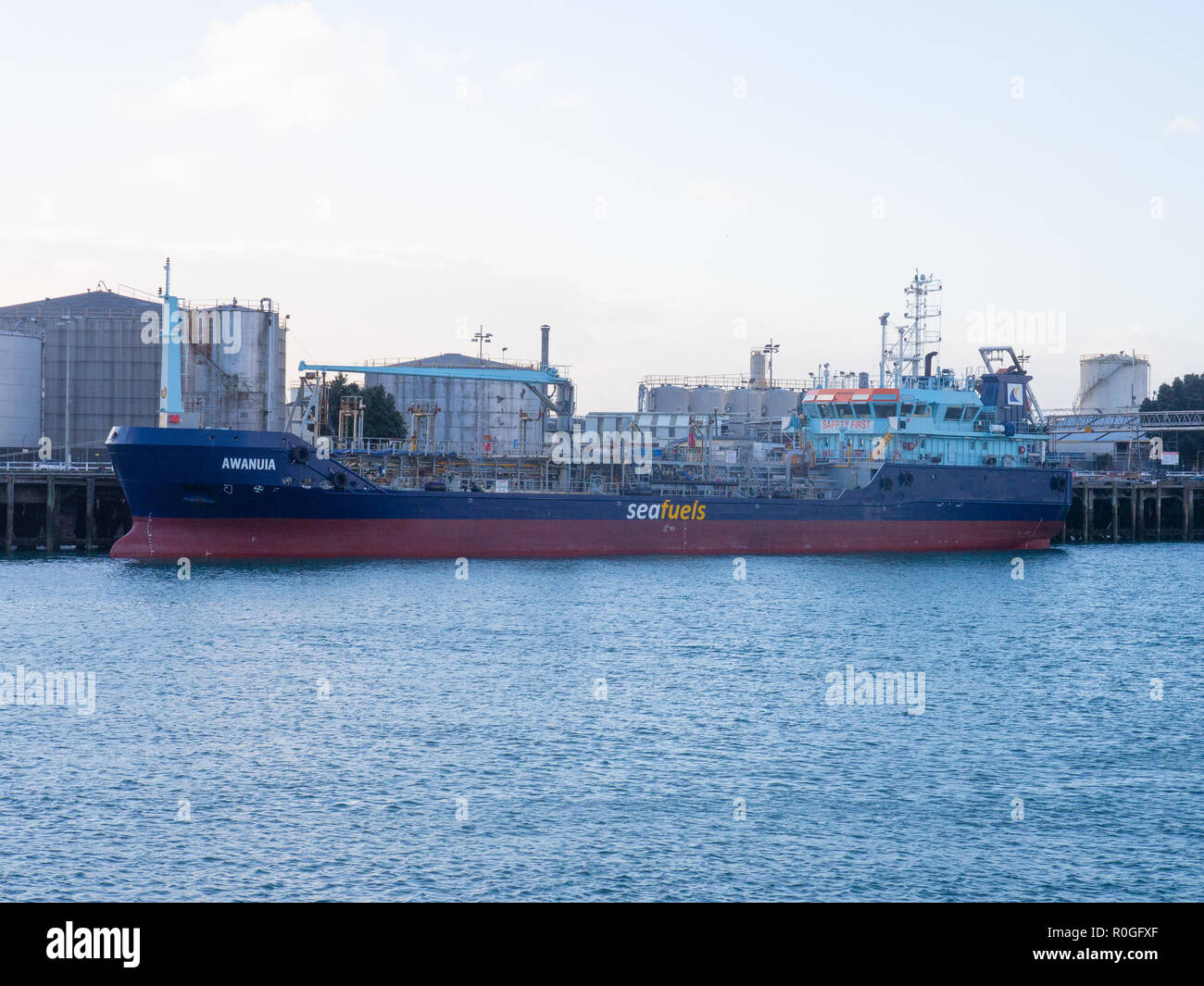Sea Fuels Tanker Ship In Auckland Stock Photo - Alamy