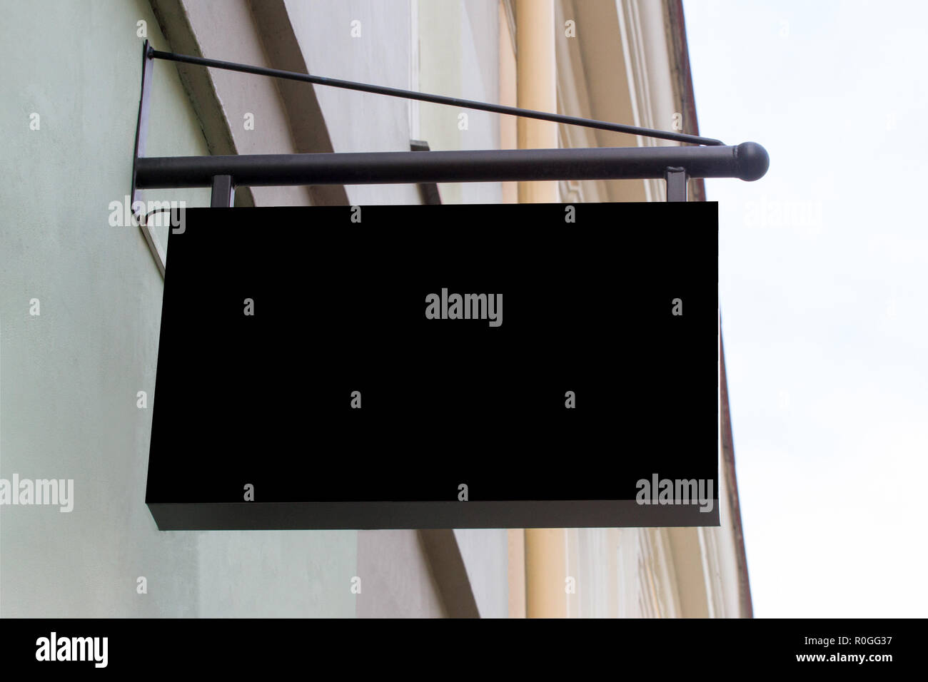 Mock up. Signboard shop or restaurant. Rectangular shape Stock Photo ...