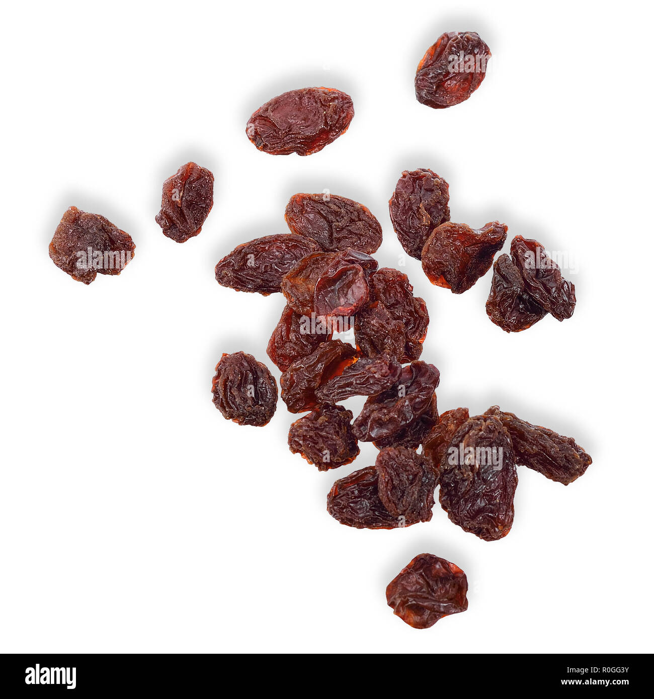 Raisins isolated on white with clipping path Stock Photo - Alamy
