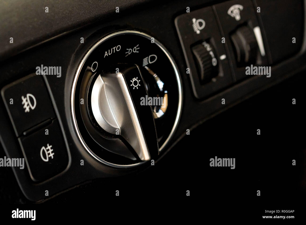 Car Dashboard Headlight Controls