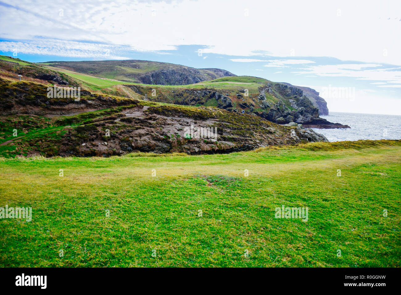 Beautiful landscape of Calf Sound in the Isle of Man, a very famous ...
