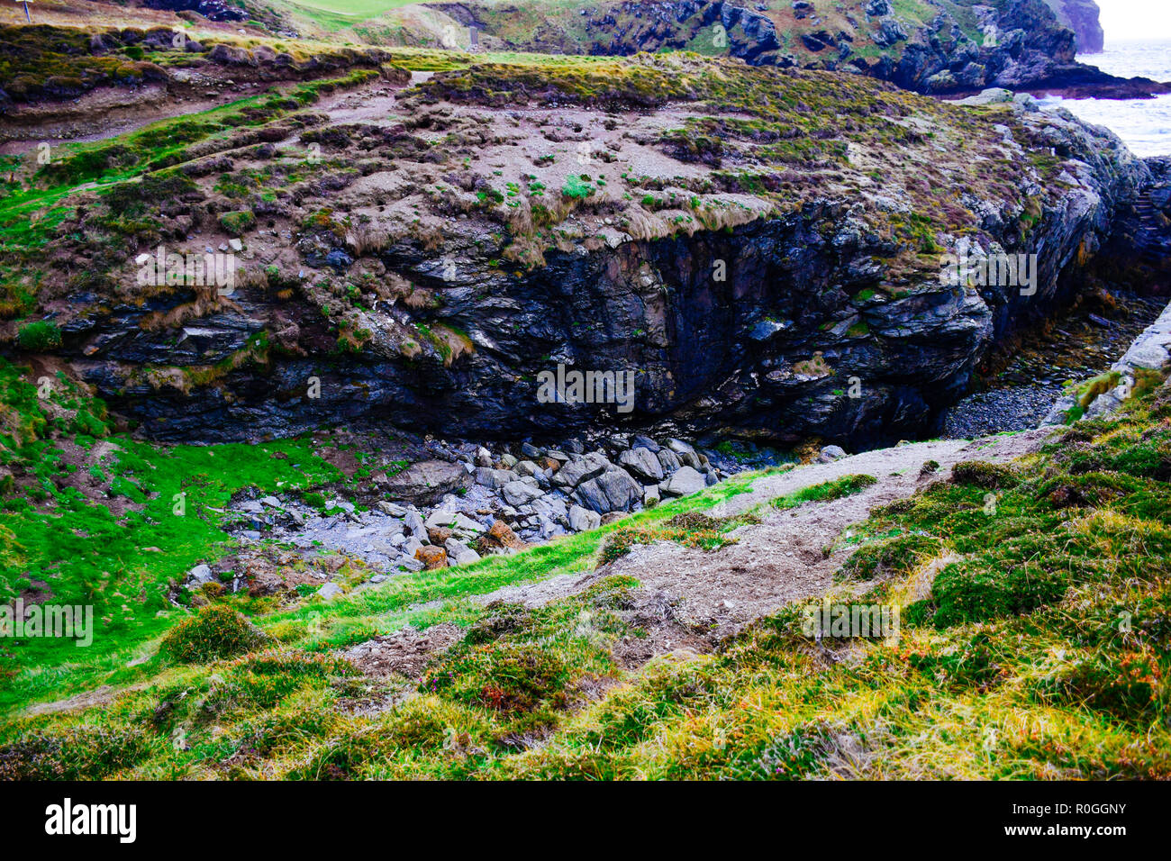 Beautiful landscape of Calf Sound in the Isle of Man, a very famous ...