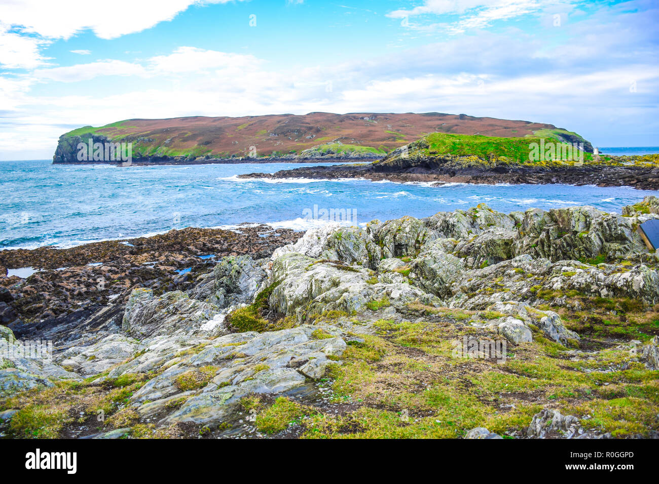 Beautiful landscape of Calf Sound in the Isle of Man, a very famous ...