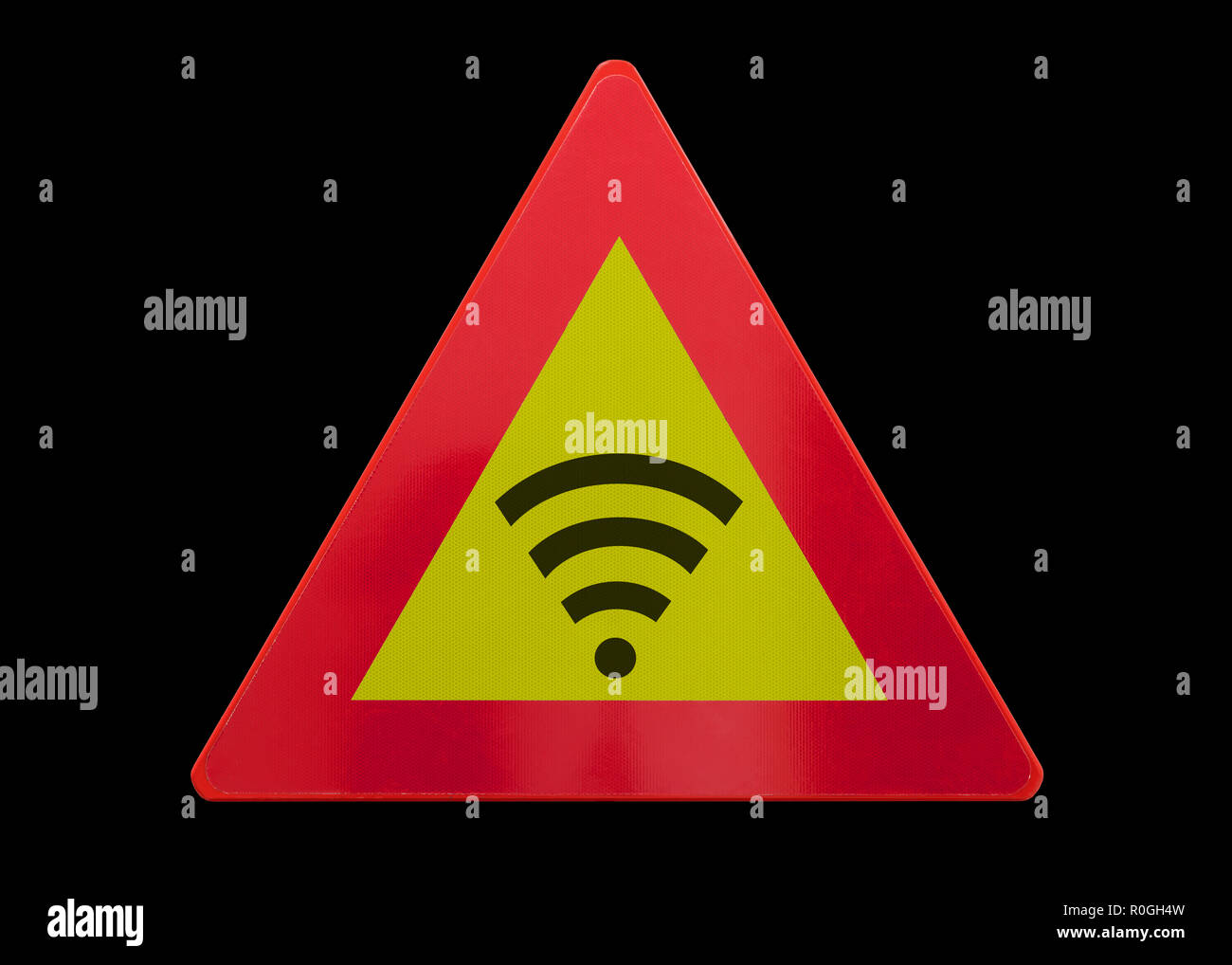 Traffic sign isolated - WiFi - Isolated on black Stock Photo - Alamy