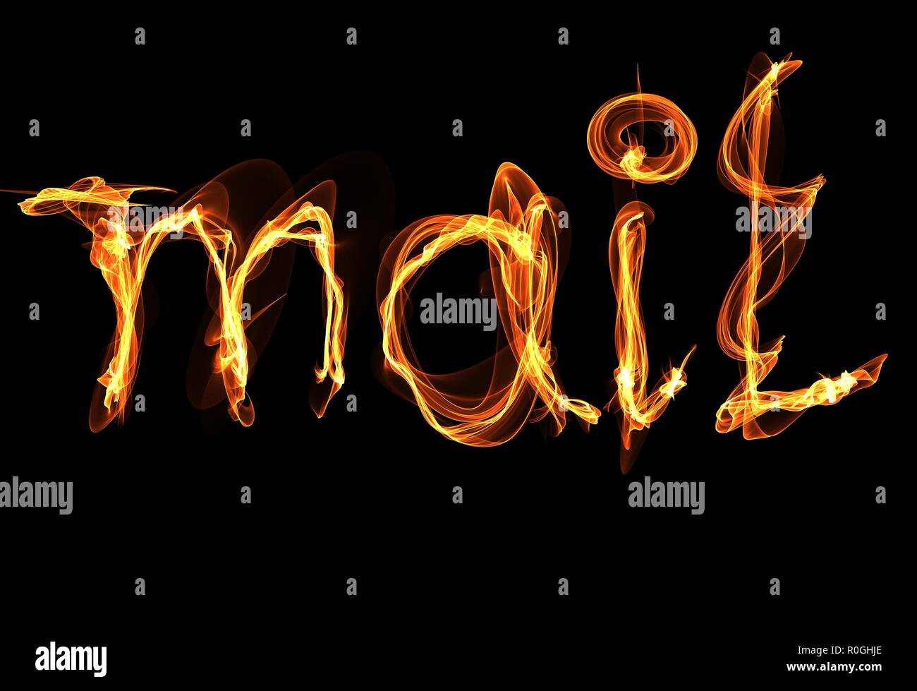 mail fire word illustration Stock Photo - Alamy