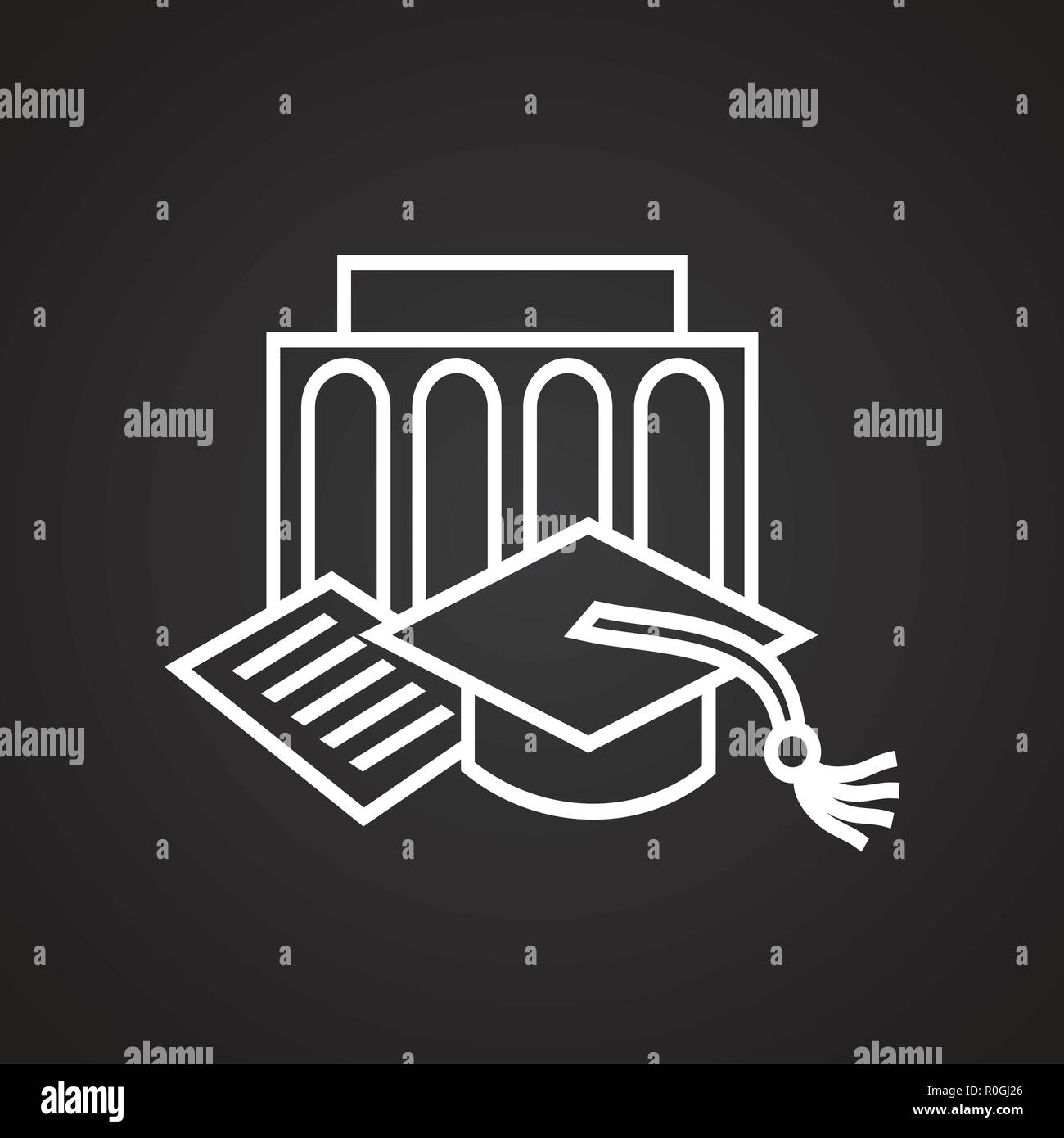 Graduation thin line on black background Stock Vector Image & Art - Alamy