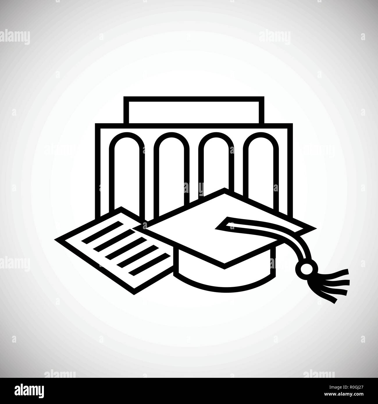 Graduation thin line on white background Stock Vector Image & Art - Alamy