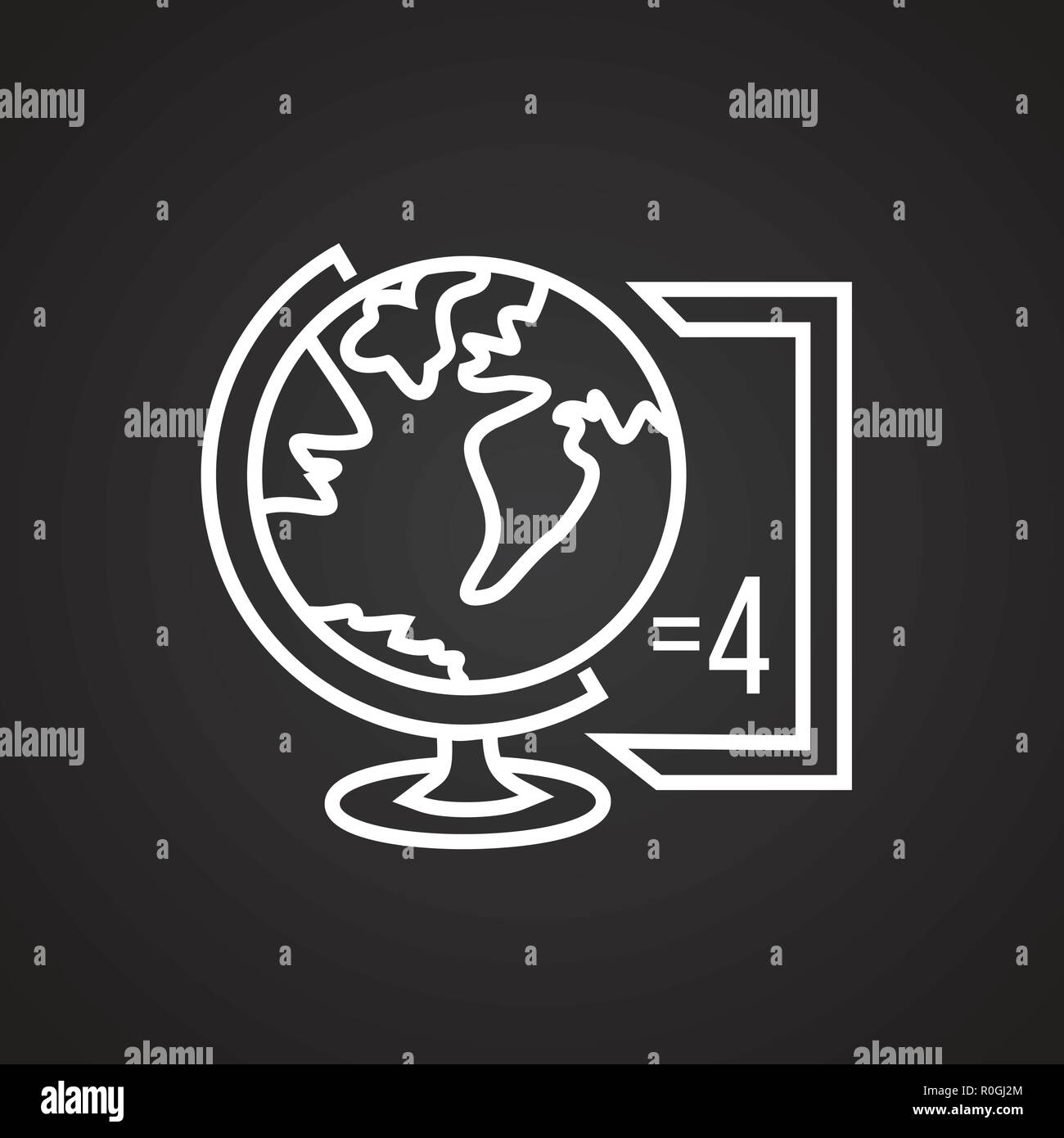 Geography thin line on black background Stock Vector Image & Art - Alamy