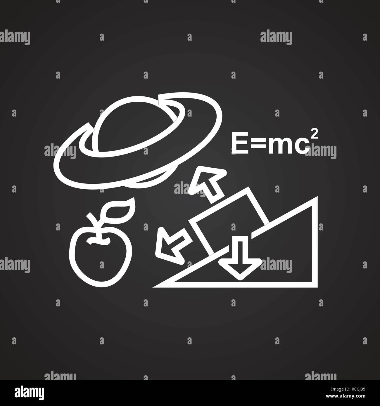 Physics science thin line on black background Stock Vector Image & Art ...