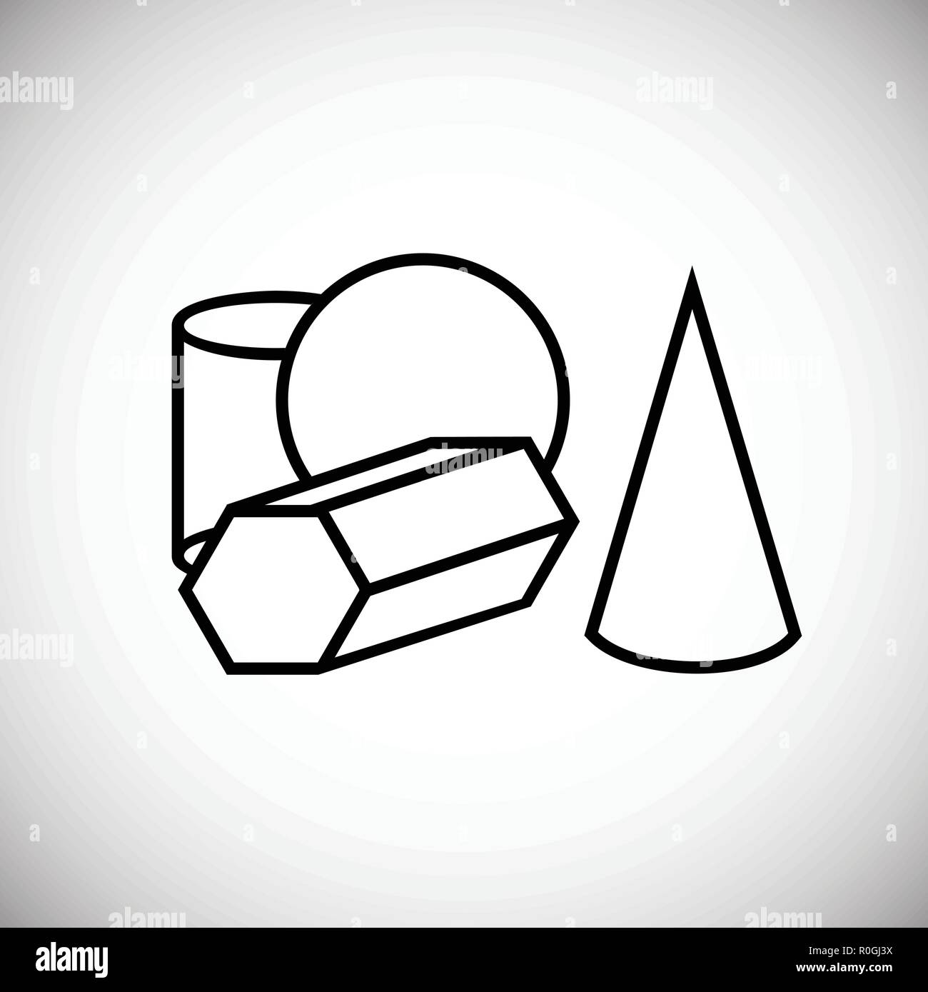 Geometry science thin line on white background Stock Vector Image & Art ...