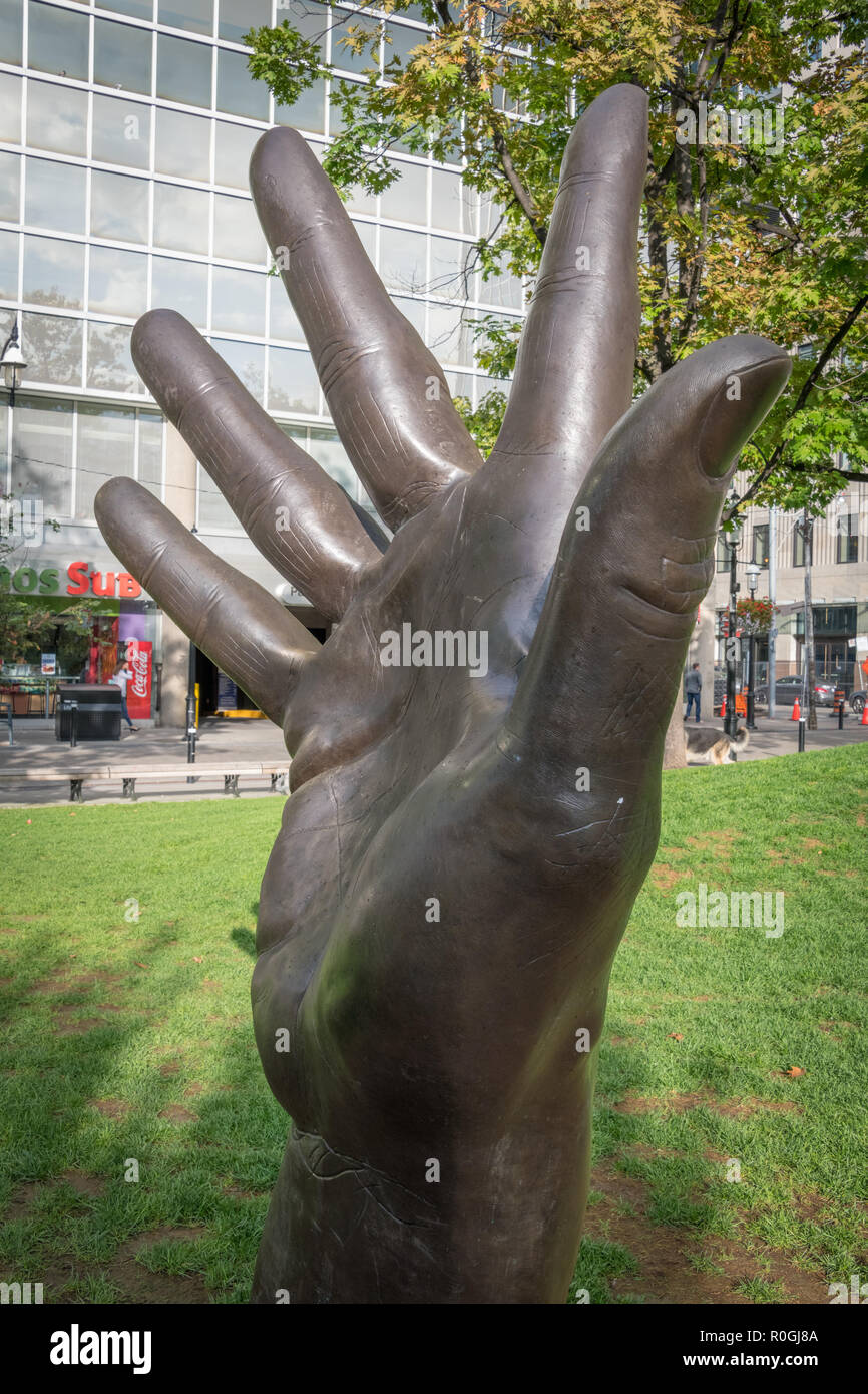 Jacob's Ladder Bronze Sculpture, Berczy Park, Toronto, Canada Stock ...