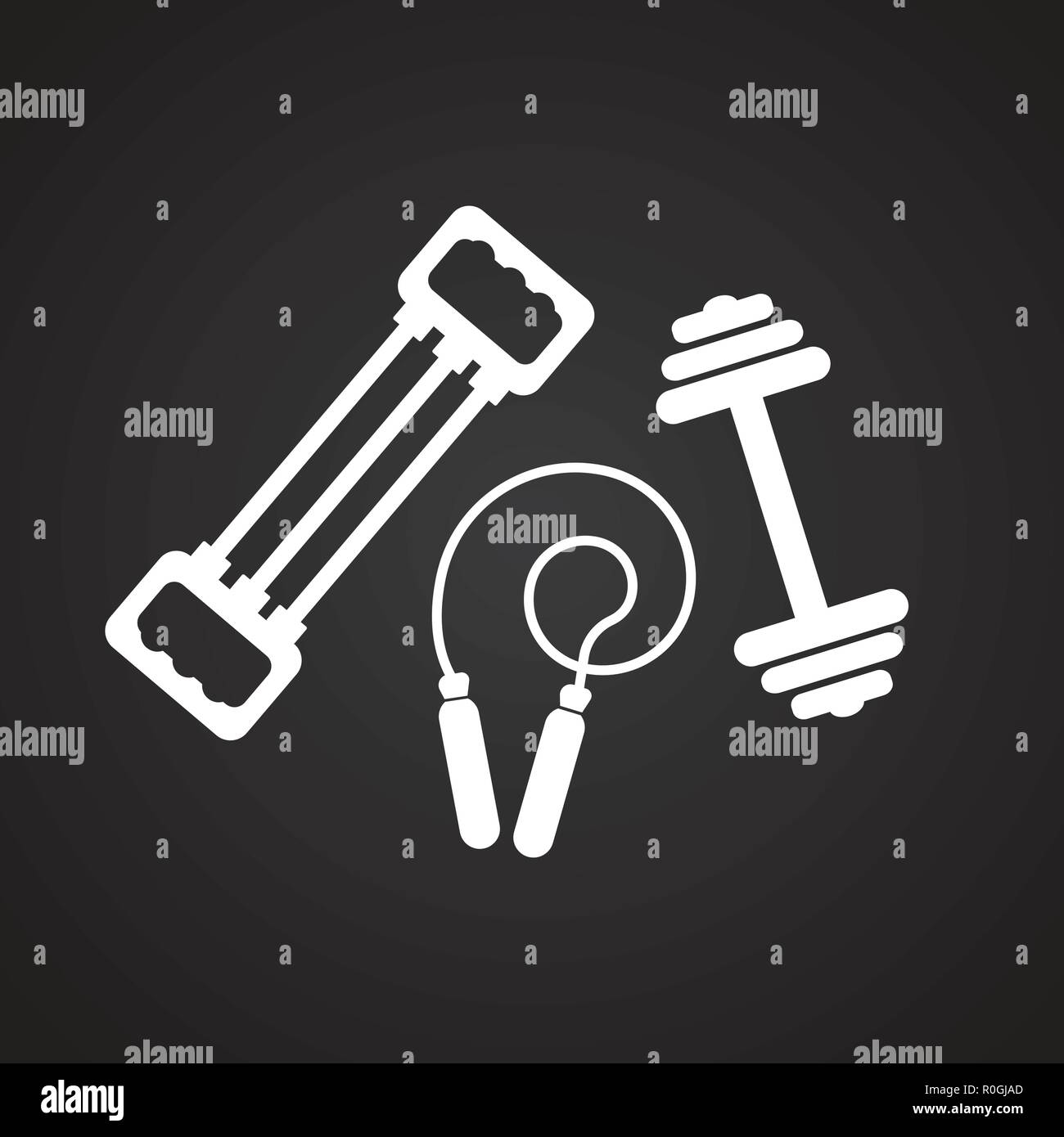 Sport inventory acessories on black background Stock Vector Image & Art ...
