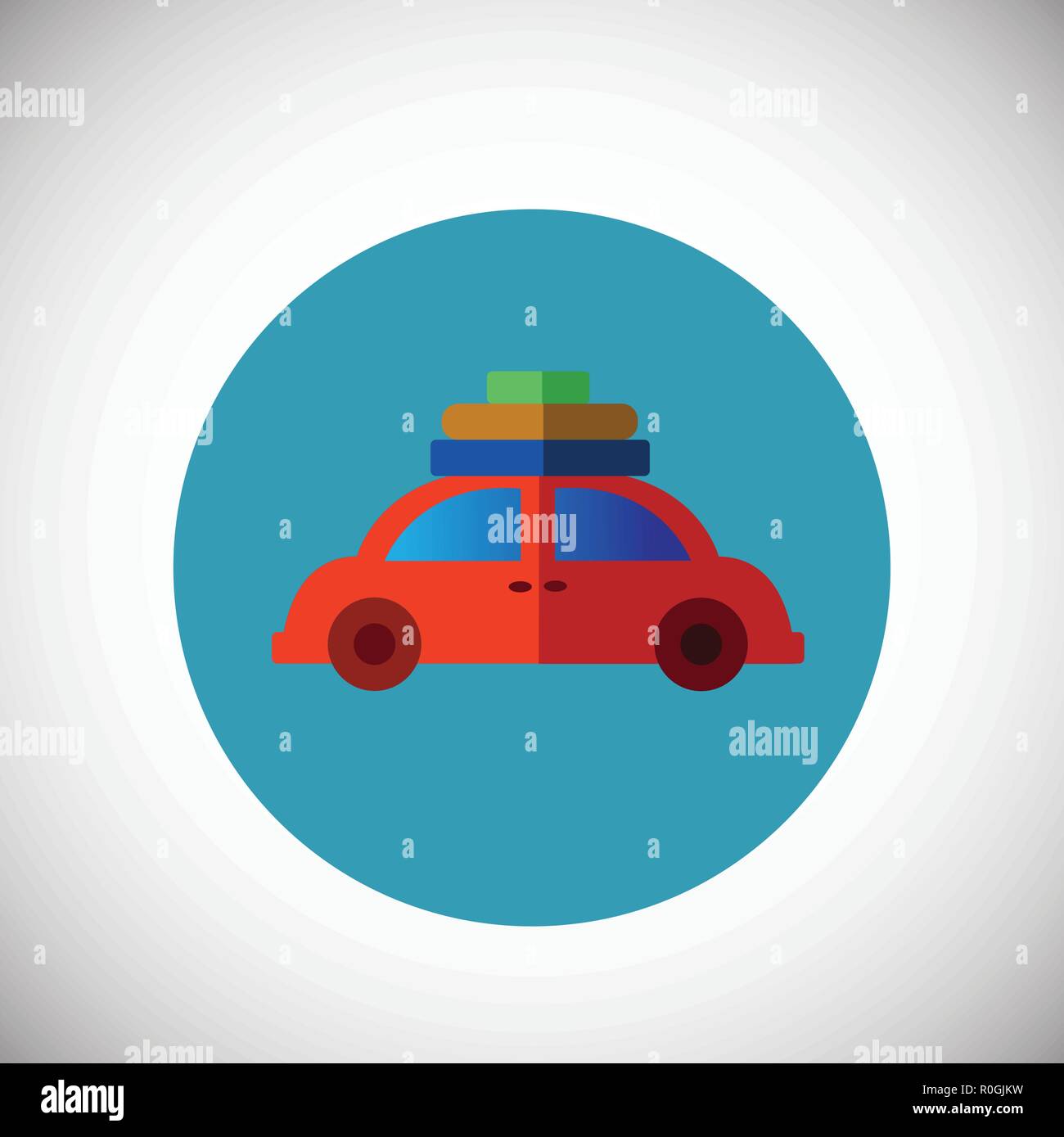 Travel Car With Baggage On Flat Background Stock Vector Image And Art Alamy