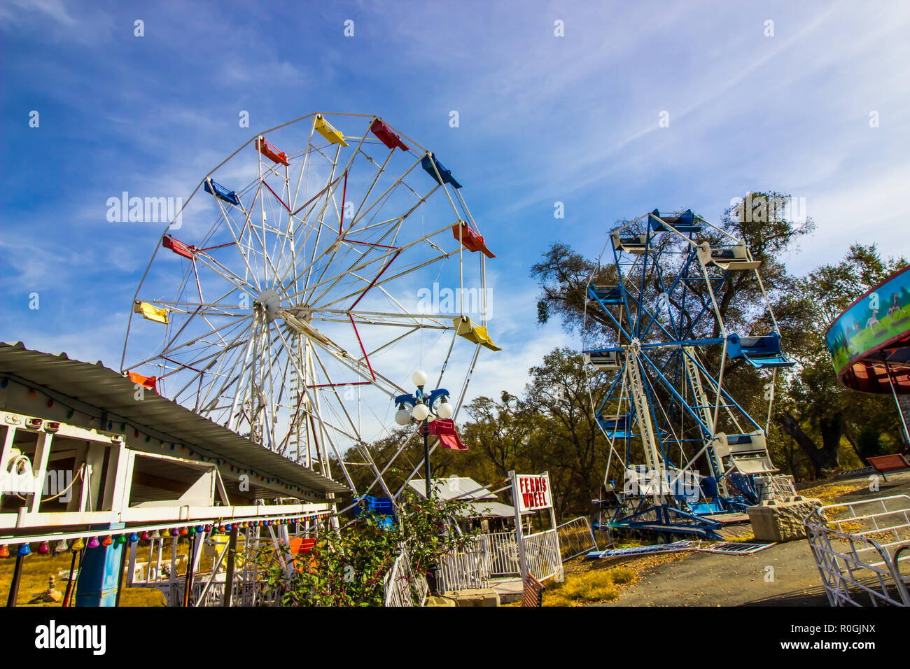 Two Retired Ferris Wheels In Storage Stock Photo - Alamy