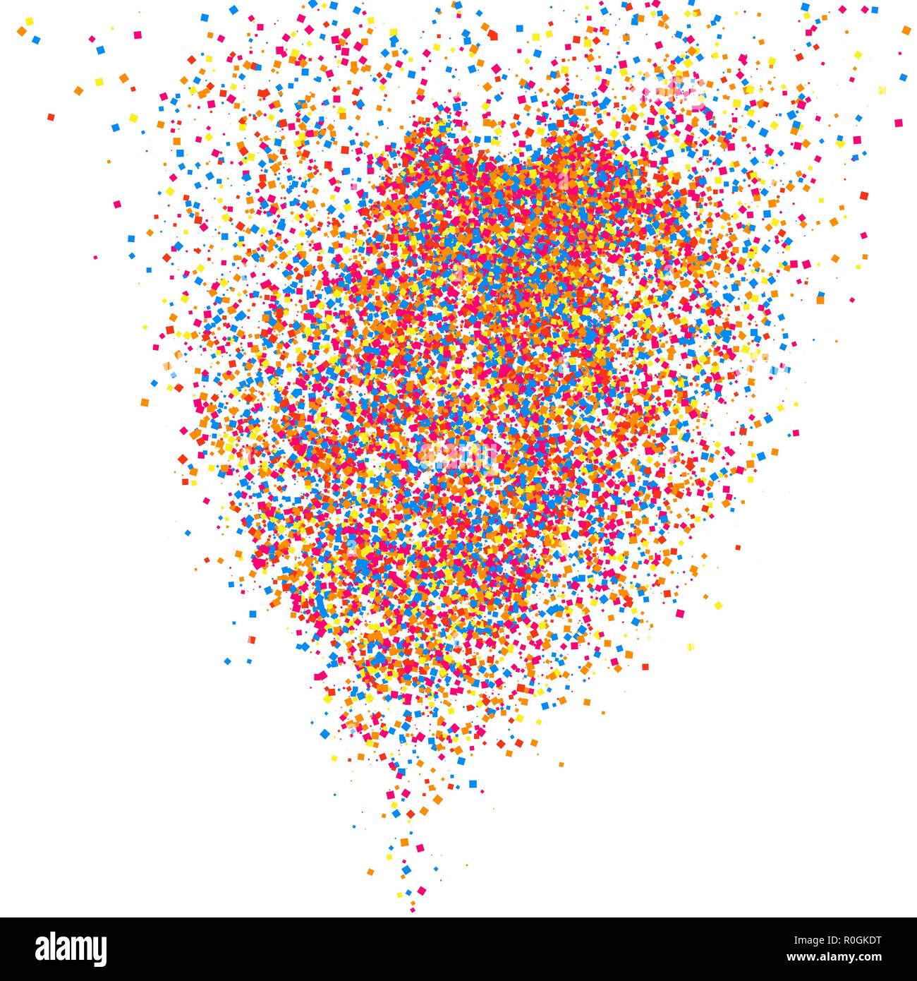 Colorful explosion of confetti. Grainy abstract multicolored texture ...