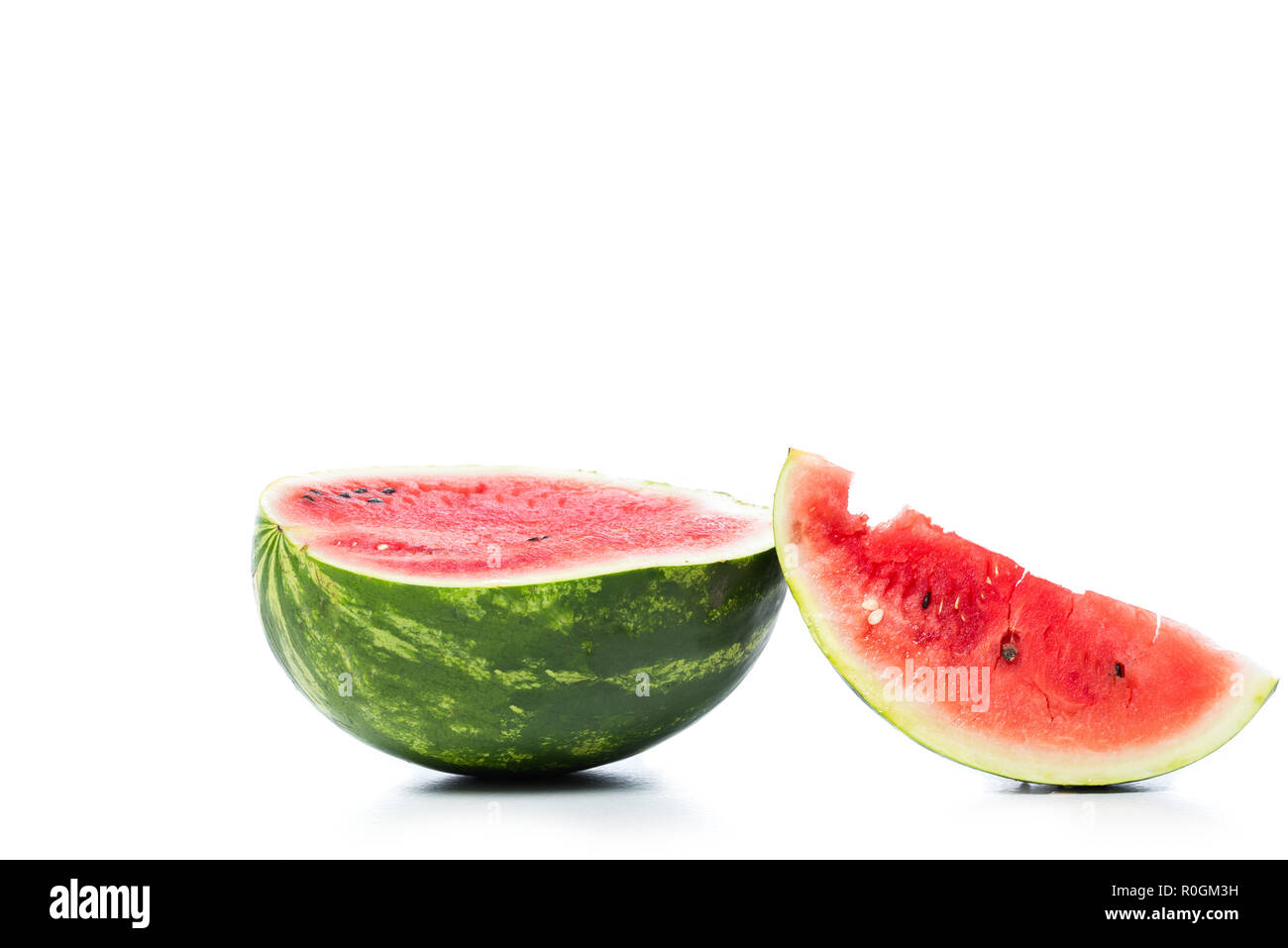 green fresh watermelon isolated on white Stock Photo - Alamy