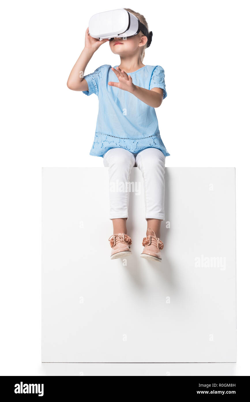 child using wearable technology isolated on white Stock Photo - Alamy