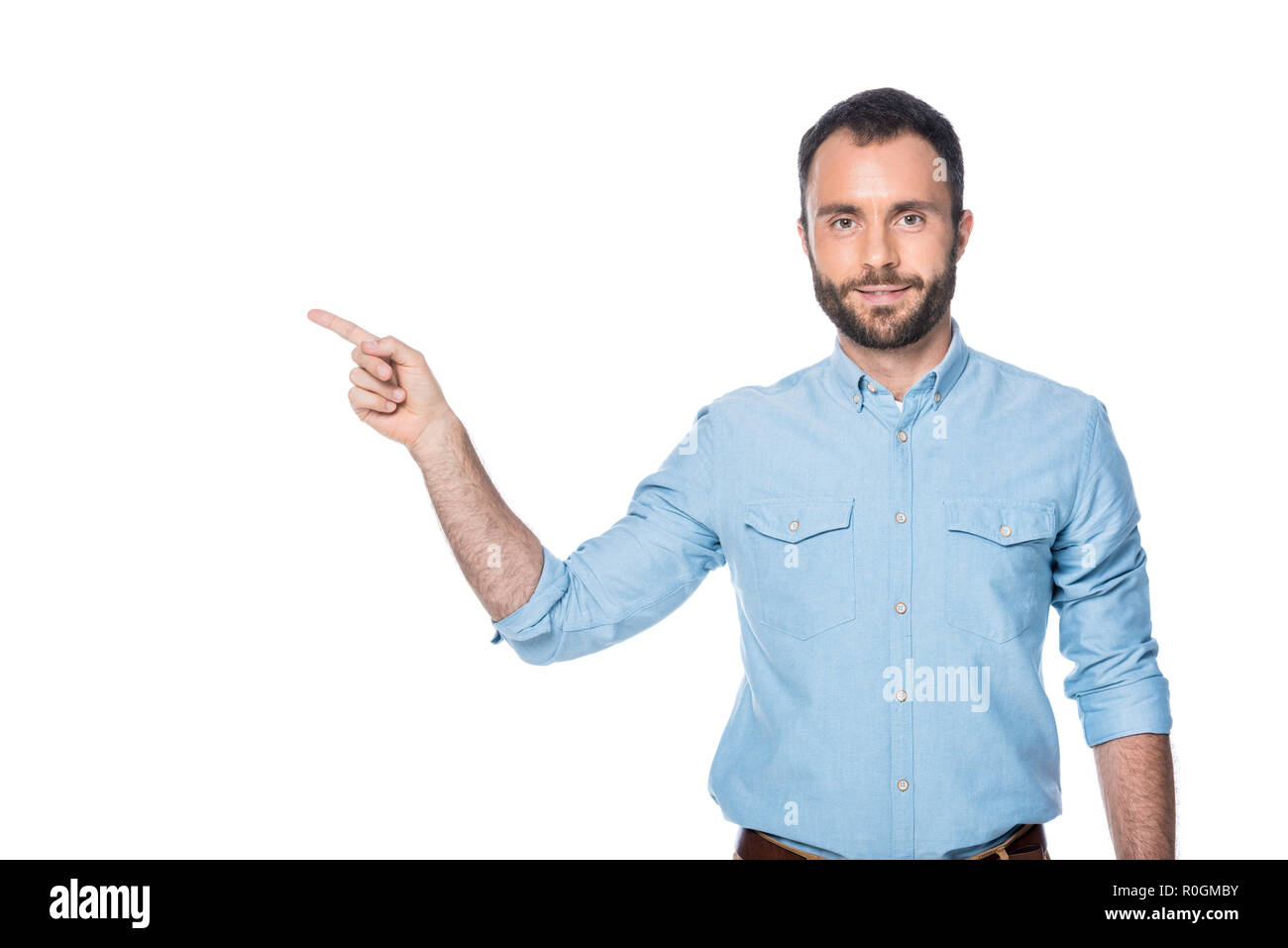 Bearded man pointing on hi-res stock photography and images - Alamy