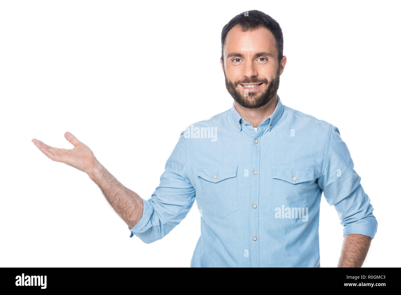 Man presenting something hi-res stock photography and images - Alamy