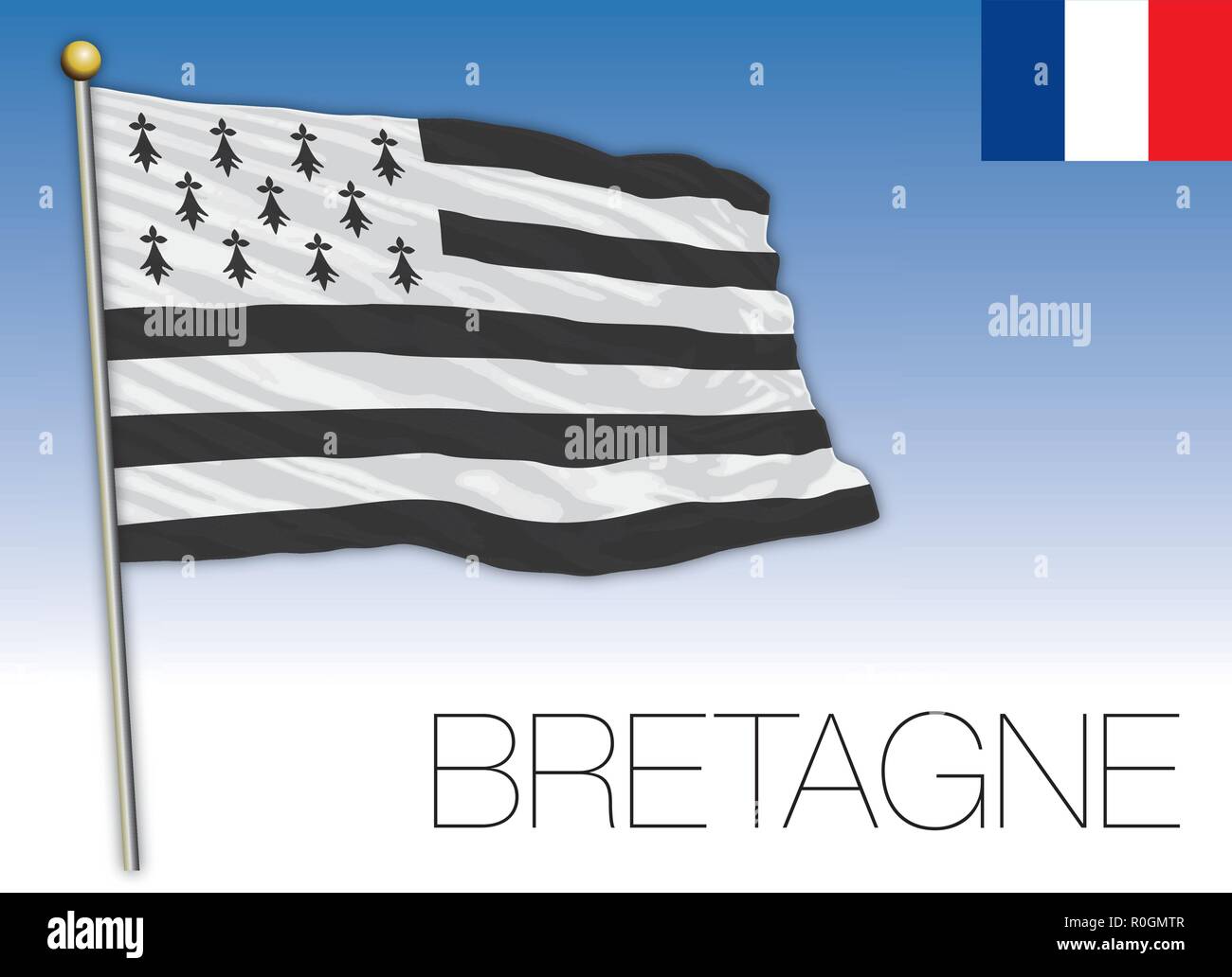 Bretagne regional flag, France, vector illustration Stock Vector Image ...