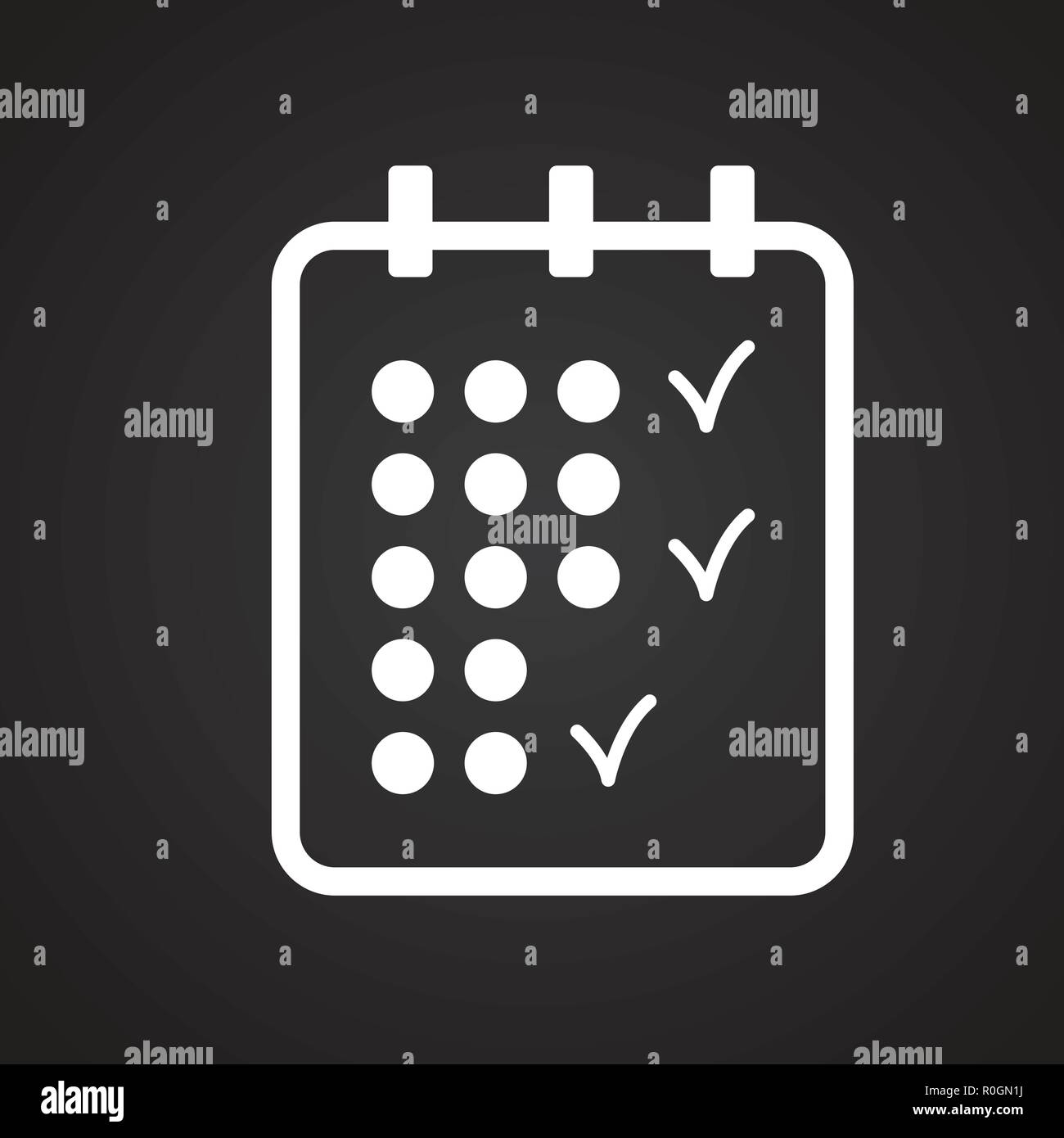 Calendar trainings on black background icon Stock Vector Image & Art ...
