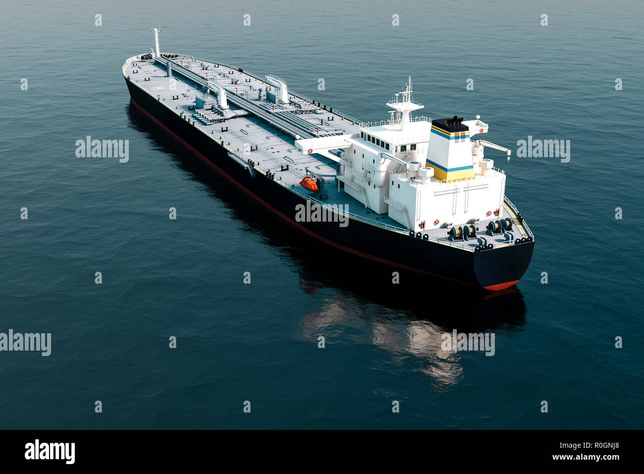 3d aerial view of oil tanker ship on sea Stock Photo - Alamy