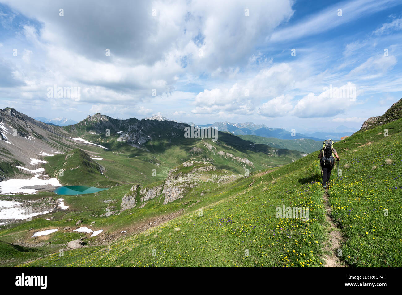 Hiking in the French Alps, Côte-d'Aime, France, Europe, EU Stock Photo ...